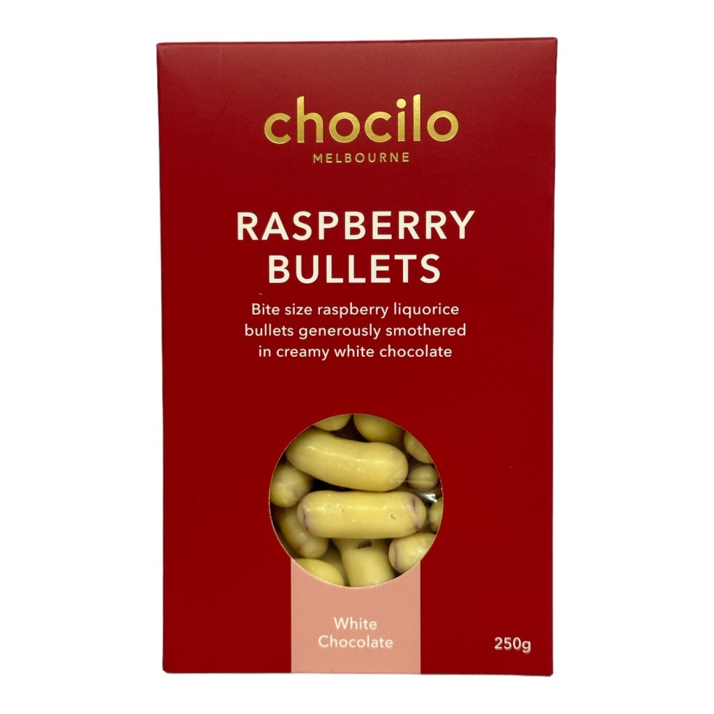 Chocilo Raspberry Bullets White Chocolate Gift Box 250g