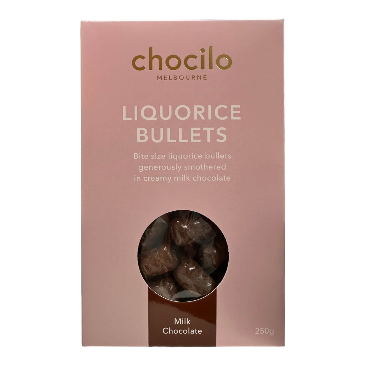 Chocilo Liquorice Bullets in Milk Chocolate Gift Box 250g